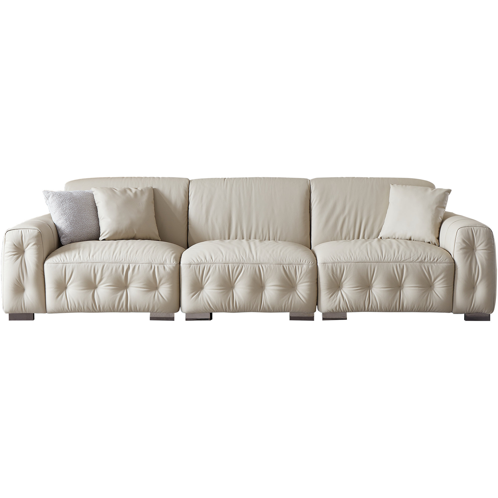 Hokku Designs 114"Genuine real Top-Grain leather sofa set for living ...