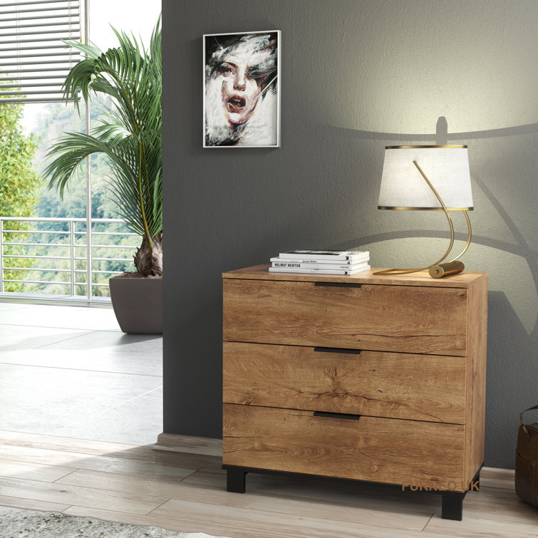 Furneo Cozy 80cm W 3 - Drawer Chest of Drawers | Wayfair.co.uk