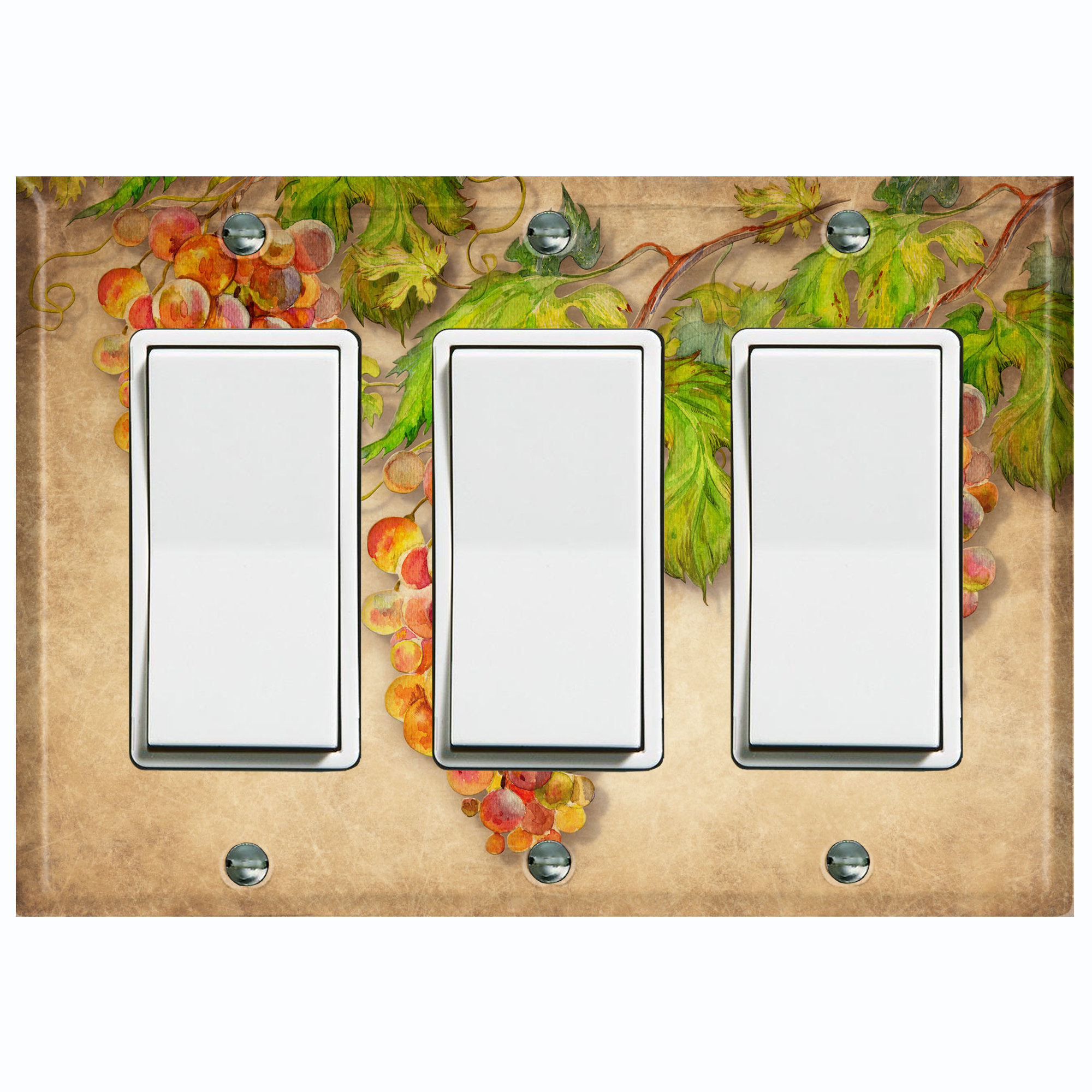 WorldAcc Metal Light Switch Plate Outlet Cover (Kitchen Grape Vine Wine ...