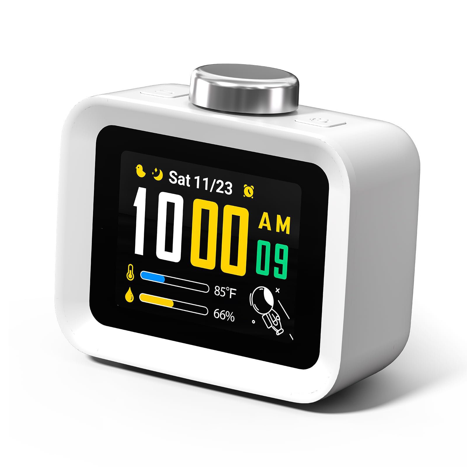 Brayden Studio® Alarm Clock, Colorful LCD Display With 8 Visual Themes ...