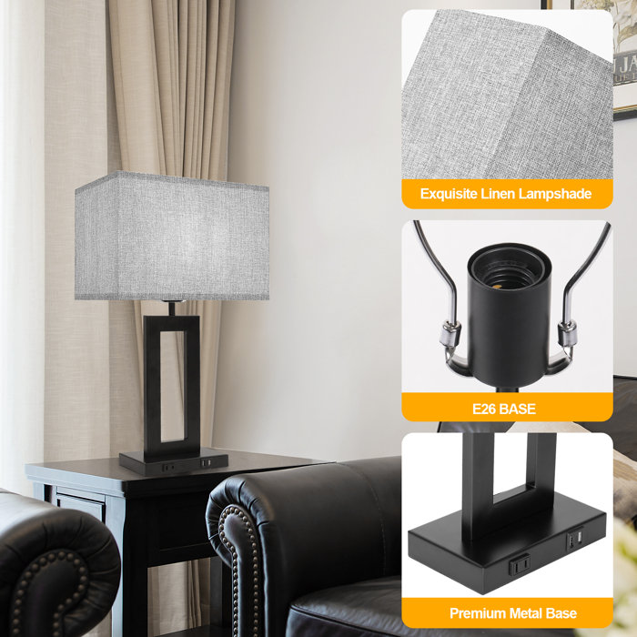 Ebern Designs Leanore Metal USB Table Lamp | Wayfair