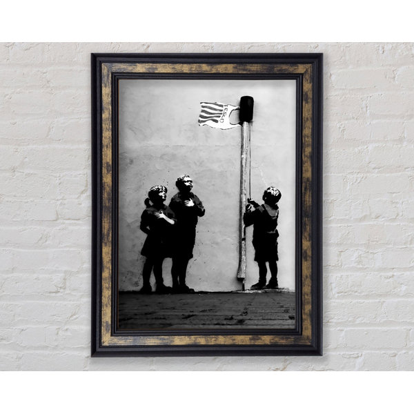 Bright Star Homage To The Tesco Flag B N W - Single Picture Frame Print ...