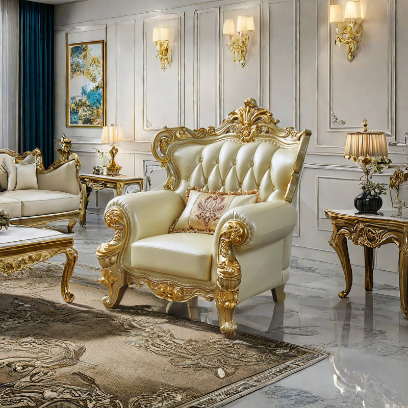 Rosdorf Park Dashuan 47.2'' Wide Tufted Genuine Leather Armchair | Wayfair