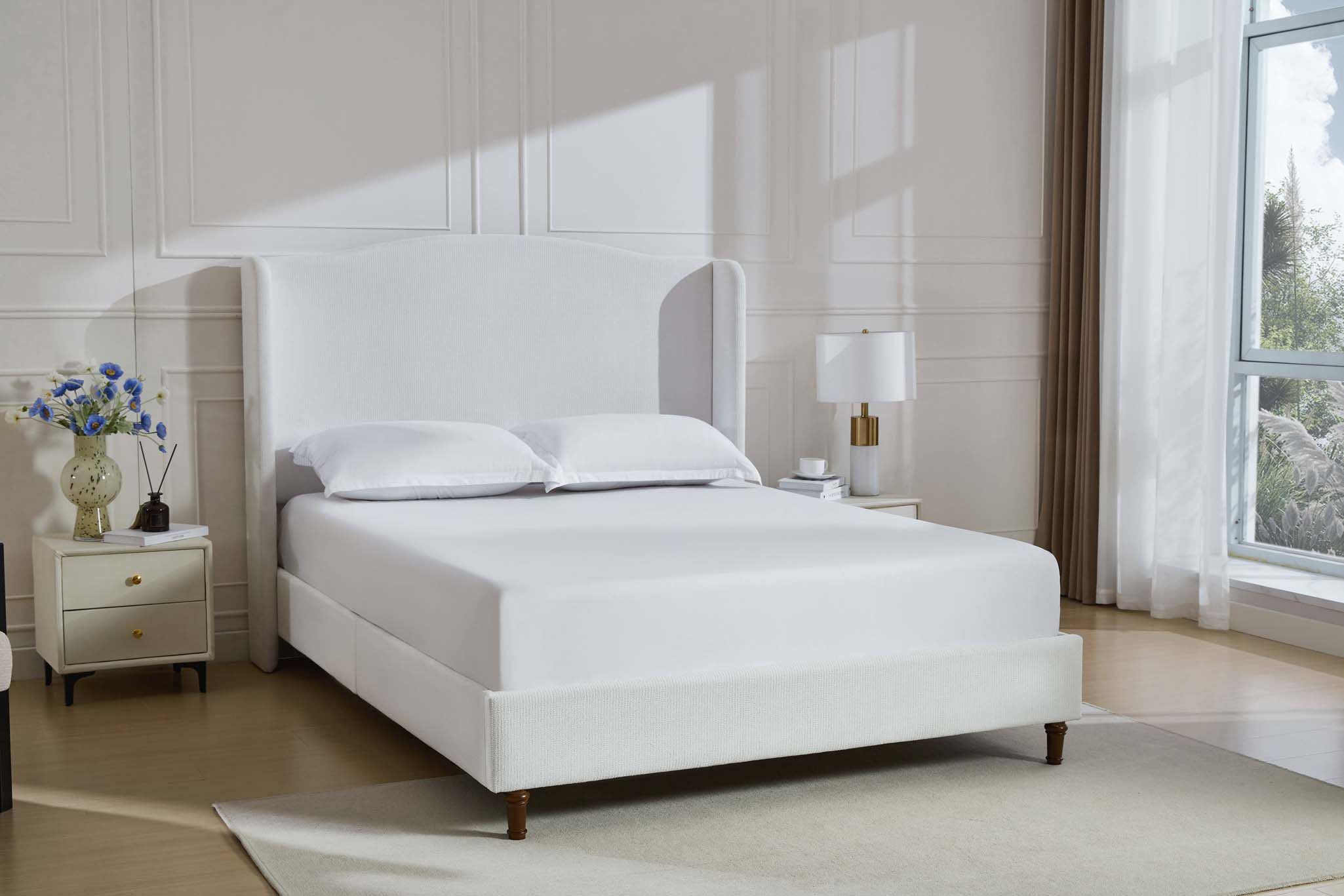 Red Barrel Studio Hannah Upholstered Wingback Bed Size King / Tall 54 ...