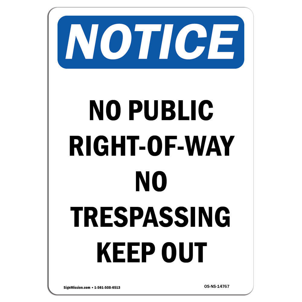 SignMission No Public Right of Way No Trespassing Sign | Wayfair