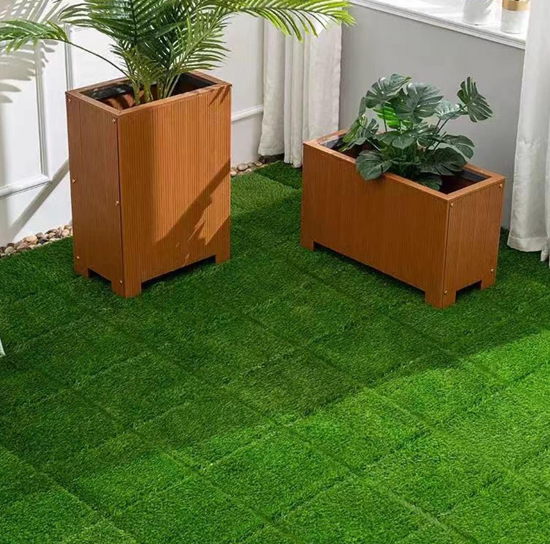 IRHOMA Gazon artificiel à emboîtement artificiel 36 pièces pour patio, balcon, cour arrière ...