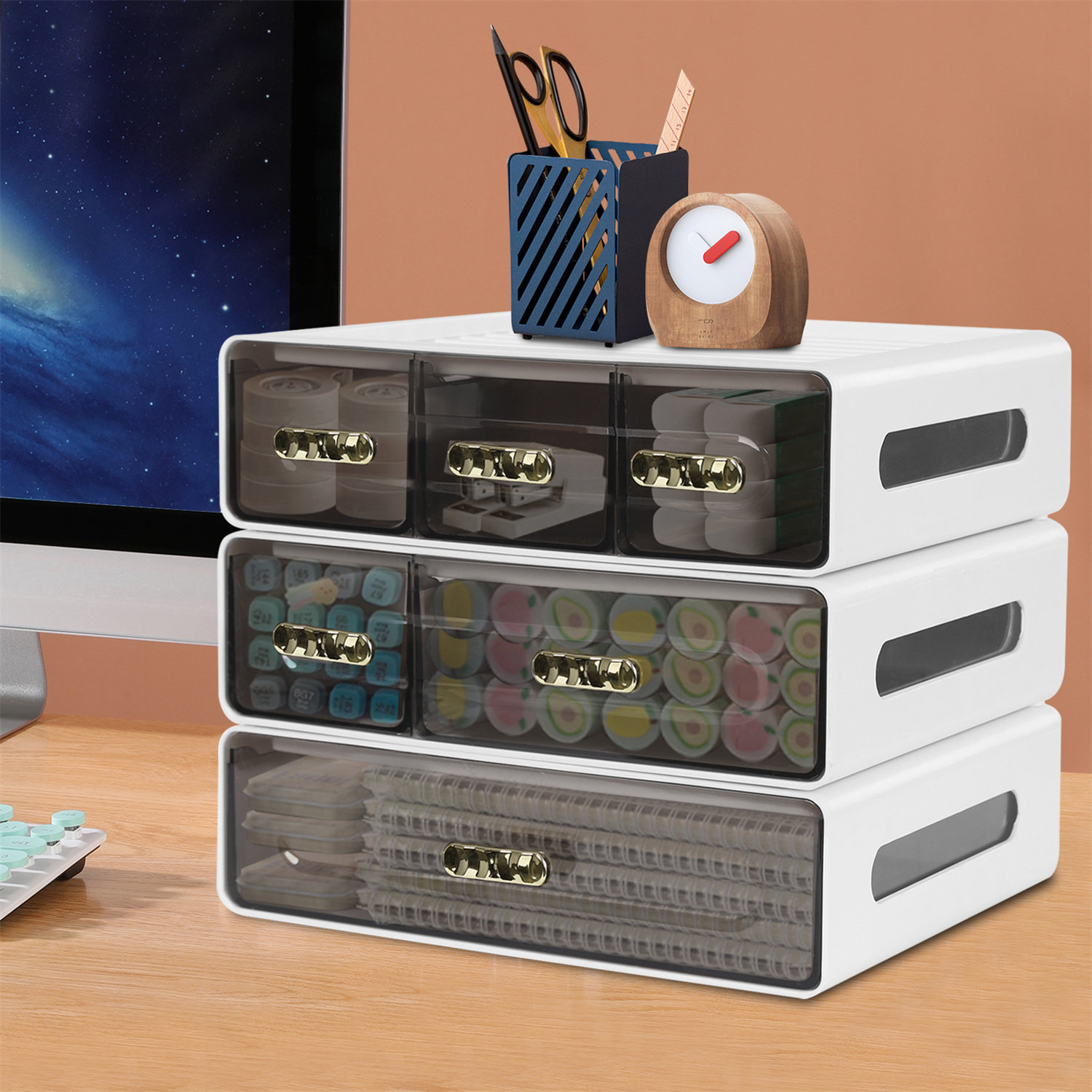 Rebrilliant Stackable Office Storage Box | Wayfair