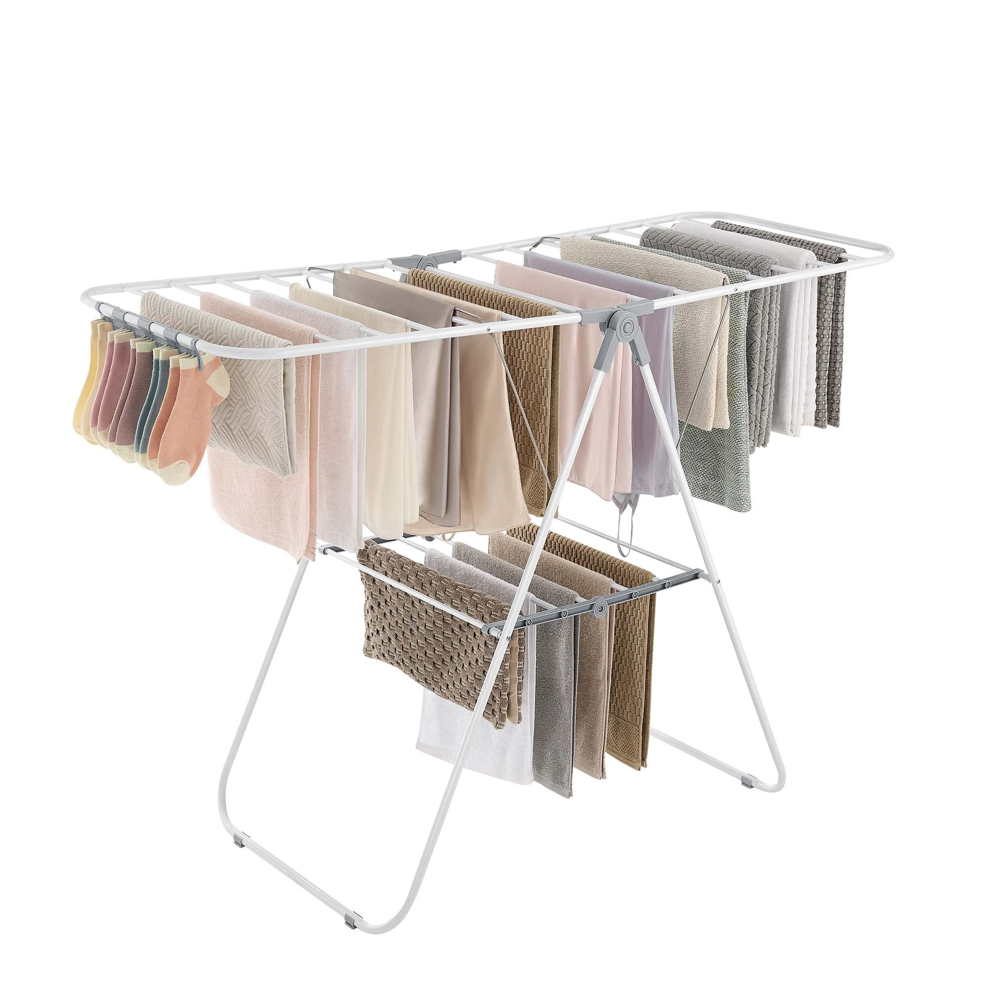 shuoli Clothes Drying Rack, With Sock Clips, Metal Laundry Rack ...