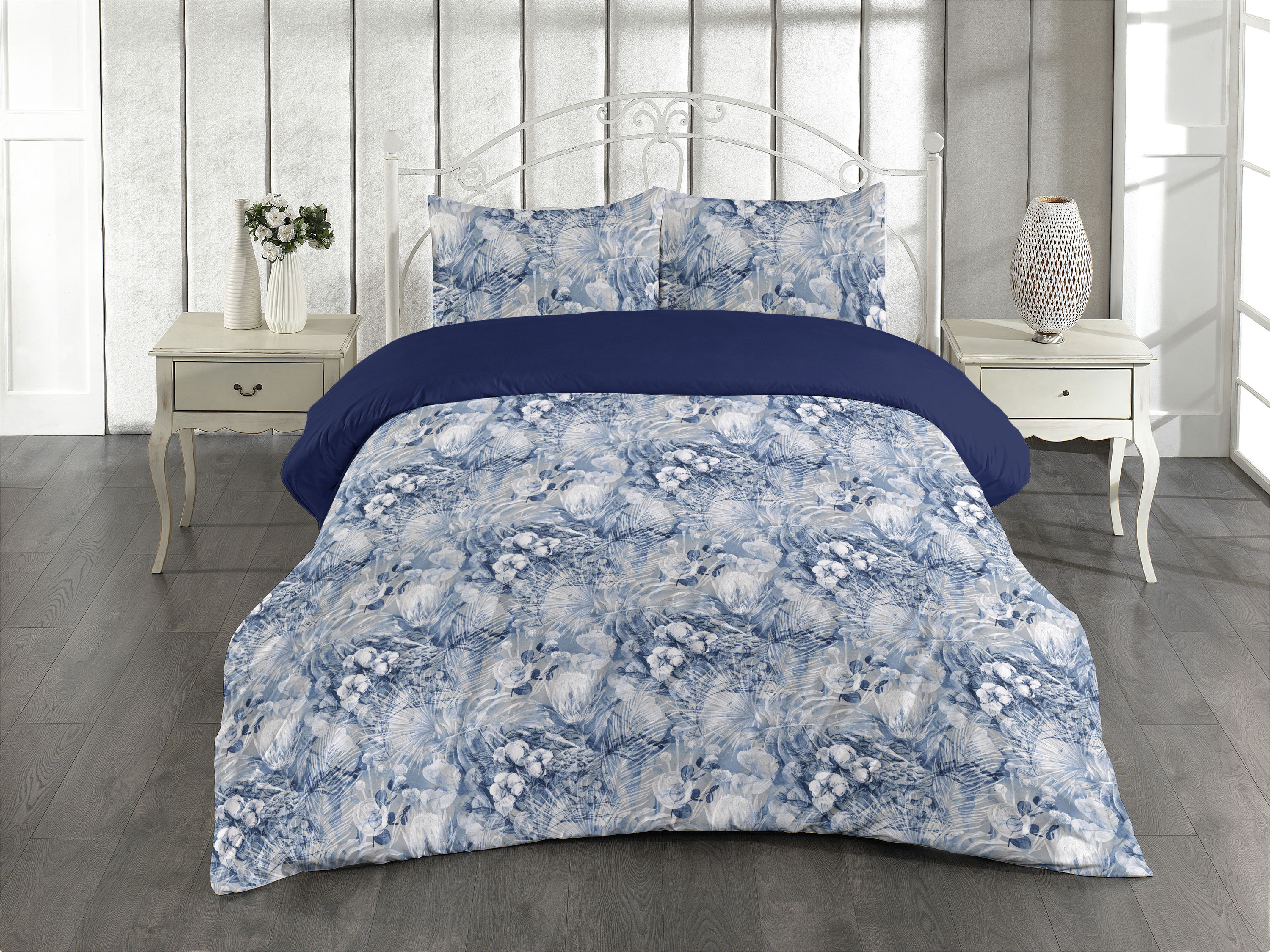 Ambesonne Floral Design Duvet Cover Set Dreamy Flowers Leafy Lavender ...