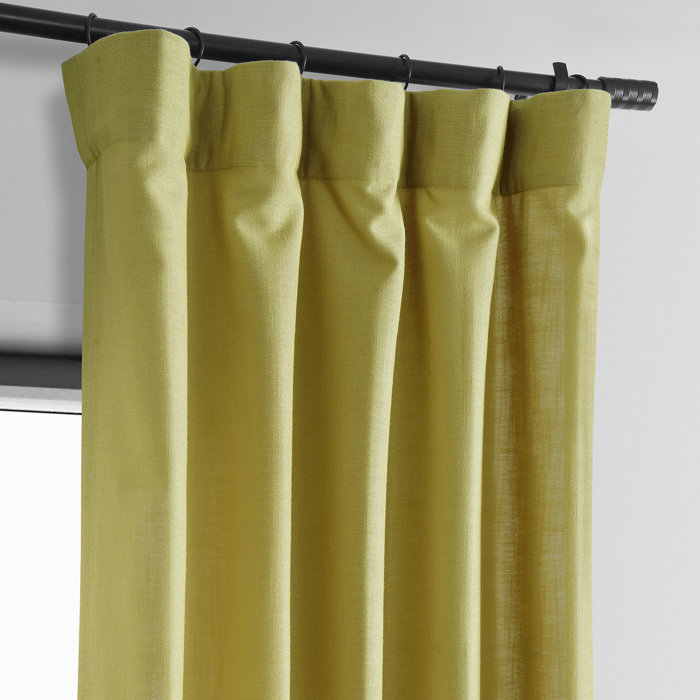 Gracie Oaks Oesha Faux Linen Curtains for Bedroom - Semi Sheer Curtain ...