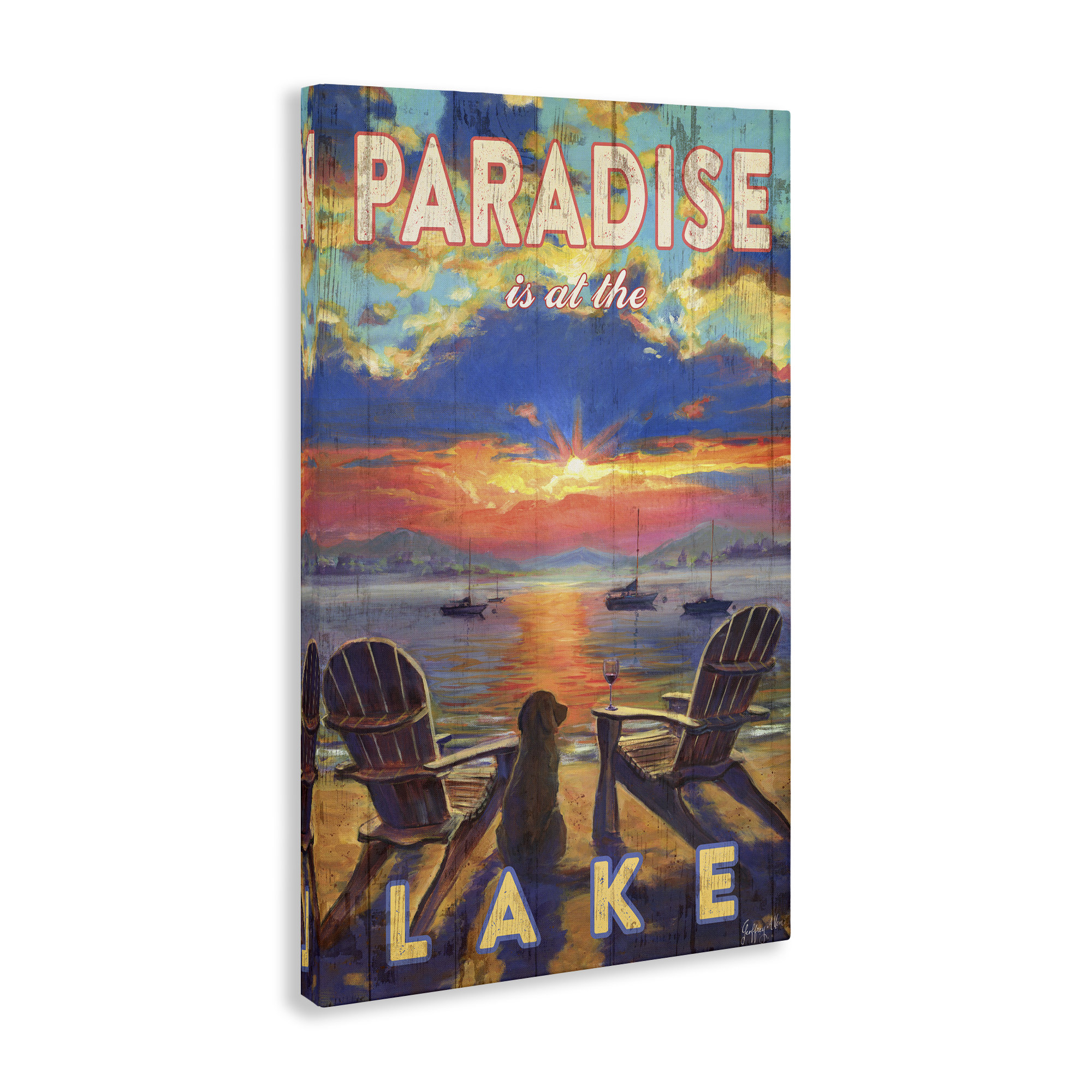 Ophelia & Co. Paradise At Lake Landscape Canvas Wall Art by Geoff Allen ...
