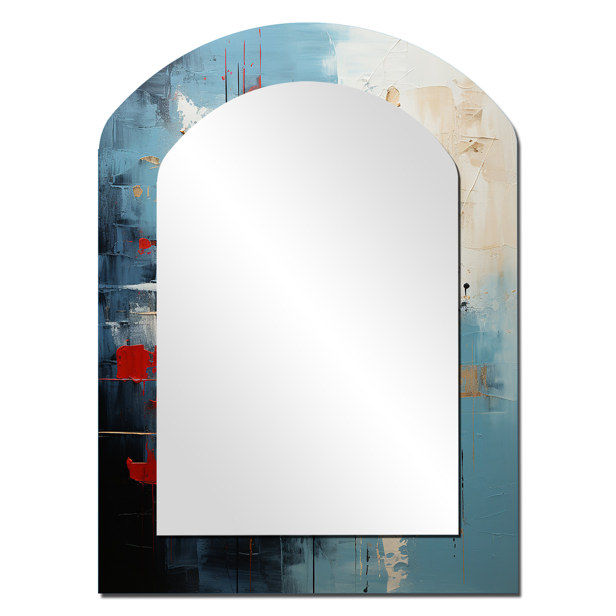 Latitude Run® Collage Serenade I - Abstract Collages Arch Large Mirror ...