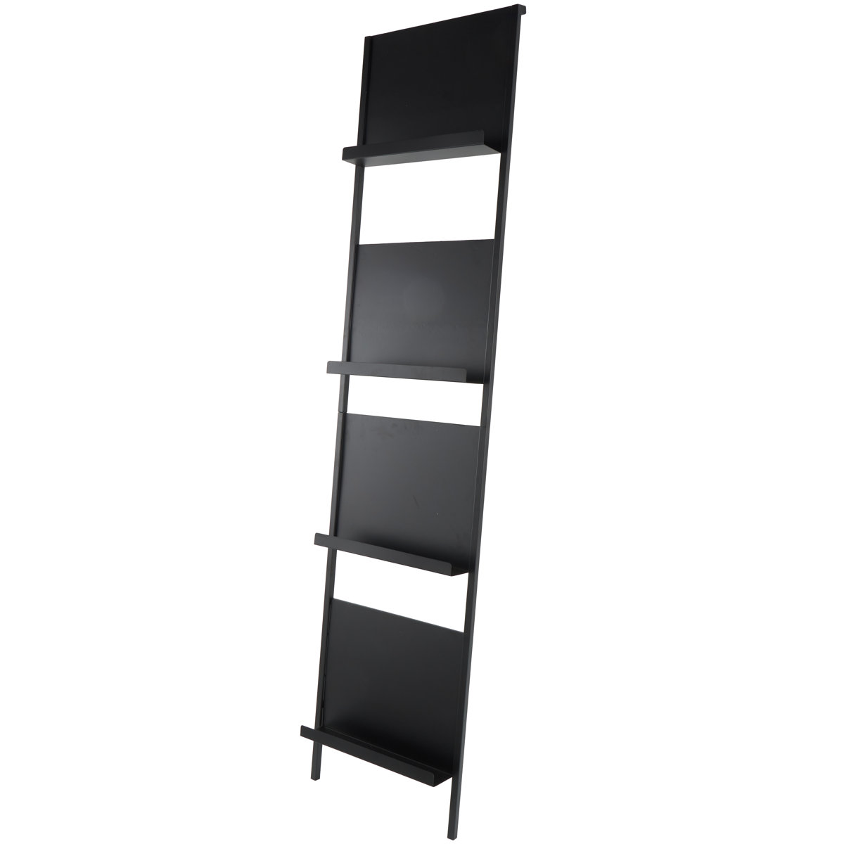 Latitude Run® Metal Tall 4 Slot Decorative Black Magazine Rack Holder ...