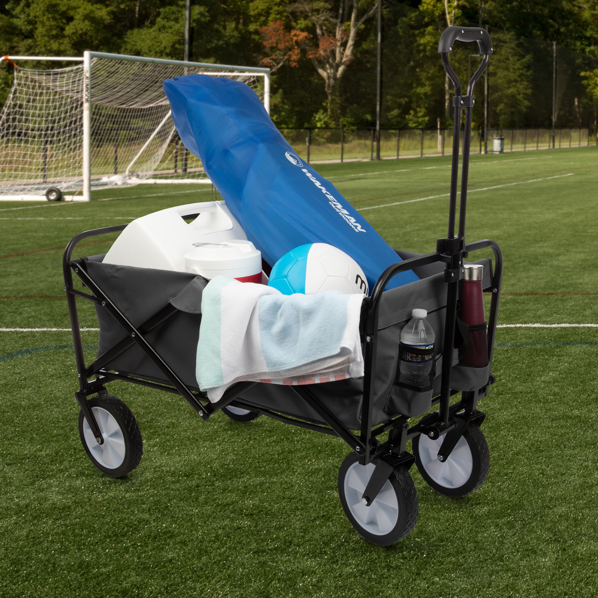 Pure Garden Collapsible Wagon - Grocery Cart on Wheels - Portable Beach ...