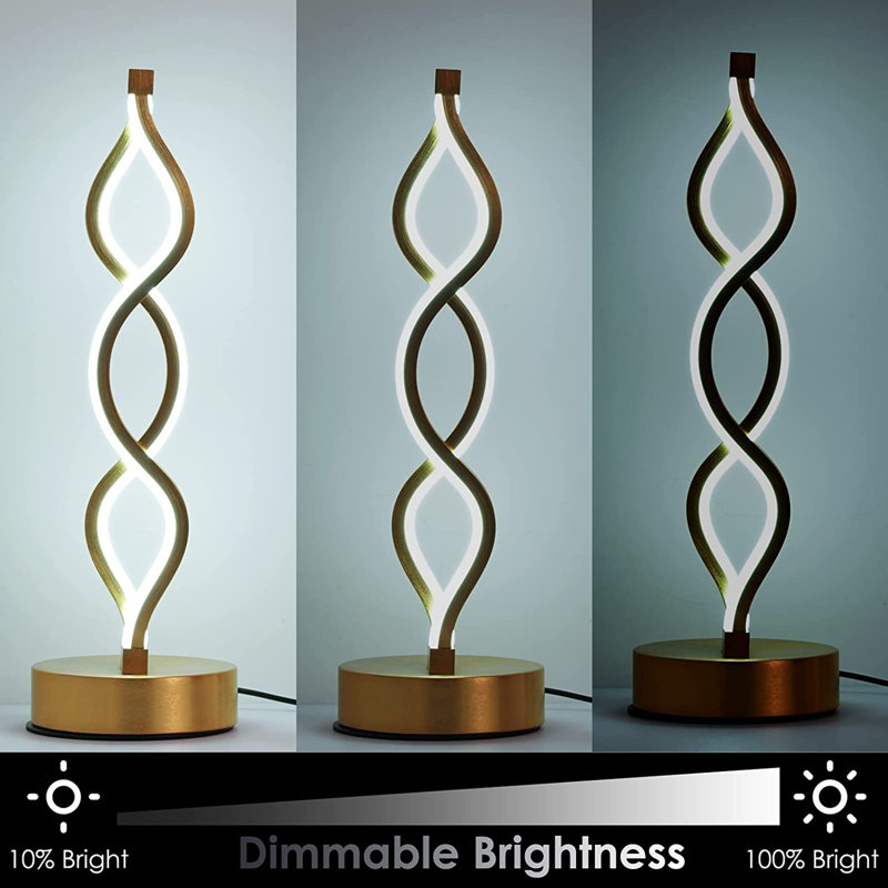 Orren Ellis Gold Infinity Spiral LED Table Lamp | Wayfair