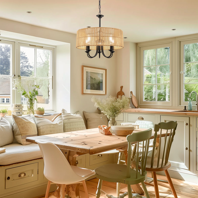 Bayou Breeze Calaya 5 - Light Dimmable Drum Chandelier | Wayfair