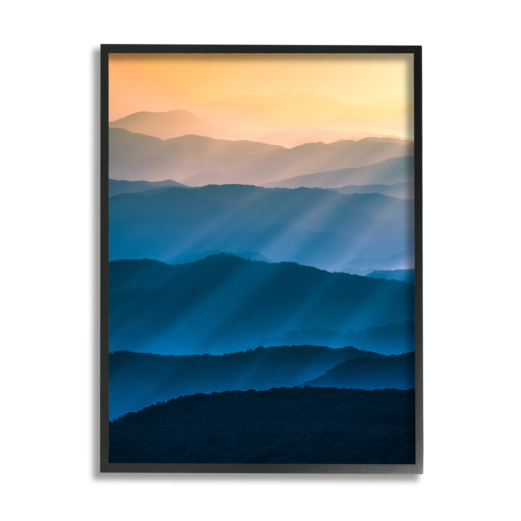 Stupell Industries Blue & Yellow Mountains Framed Giclee Art by Jared ...