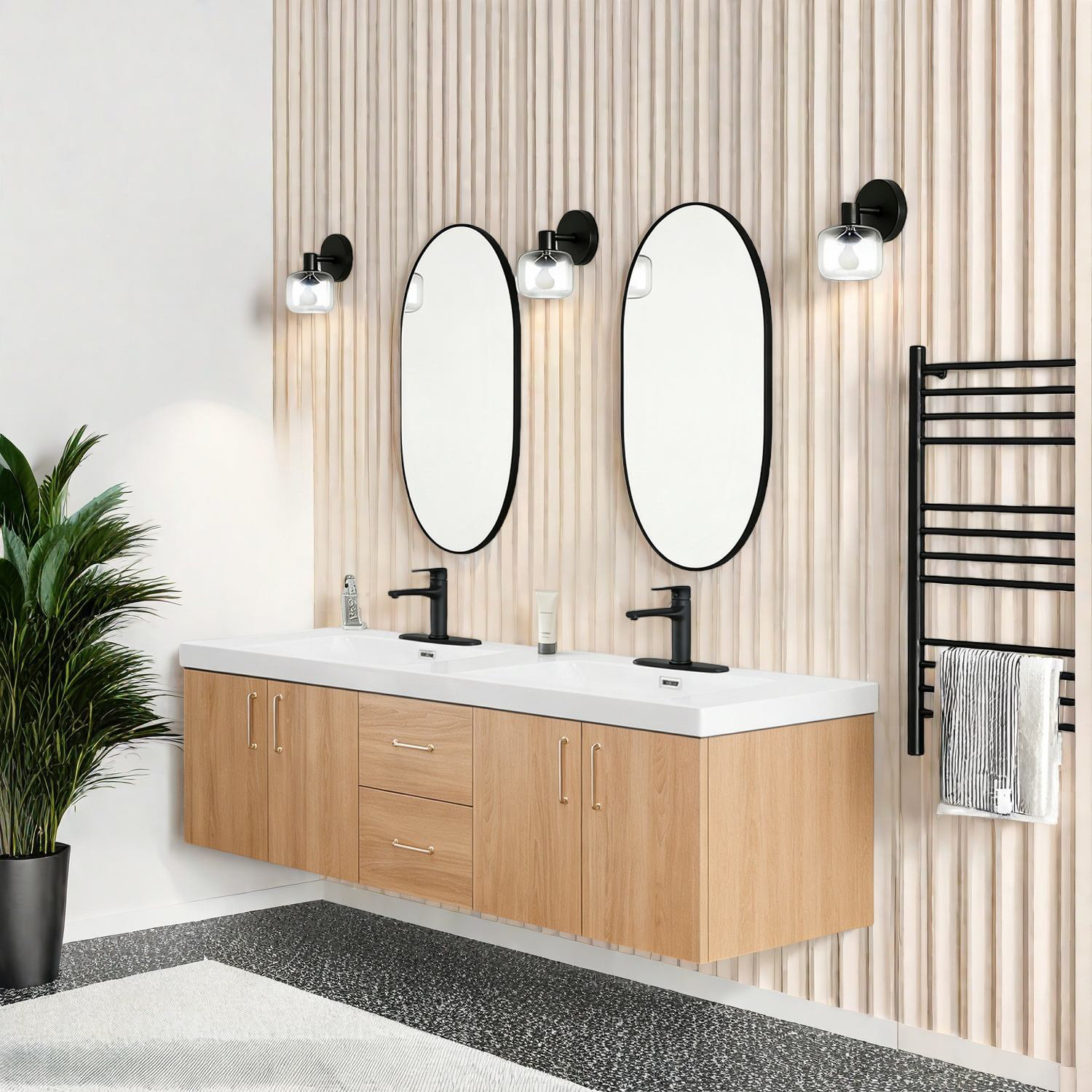 Ebern Designs Spacious Modern Vanities With Storage, Golden Oak Mdf ...