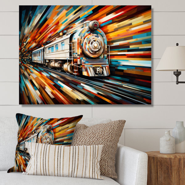 Latitude Run® " Abstract Train Geometric Express I " | Wayfair