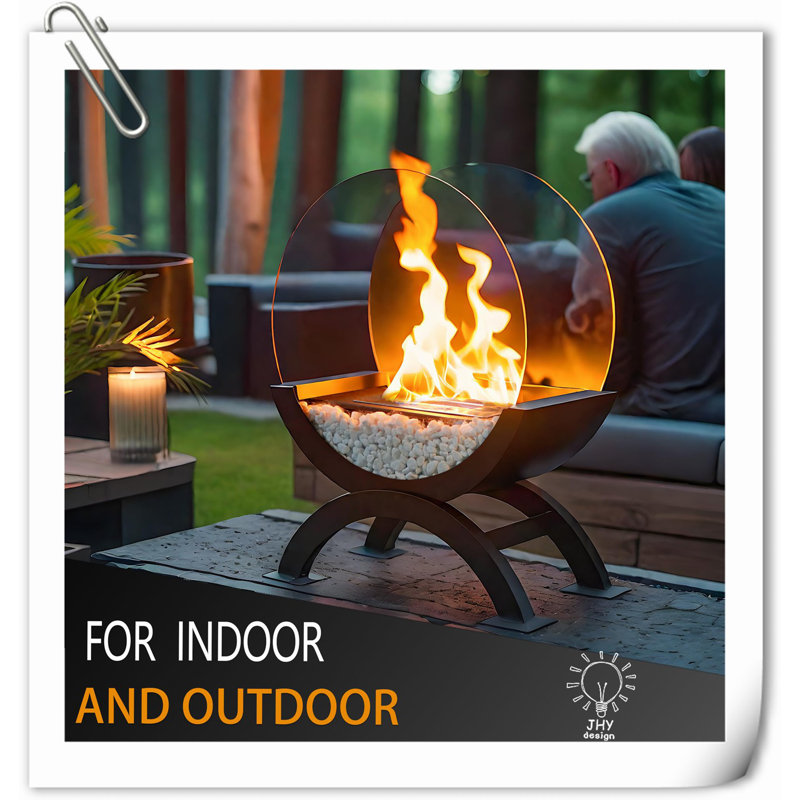 GLOBAL GIRLS LLC Tabletop Fire Tabletop Fireplace with Flame Guard ...