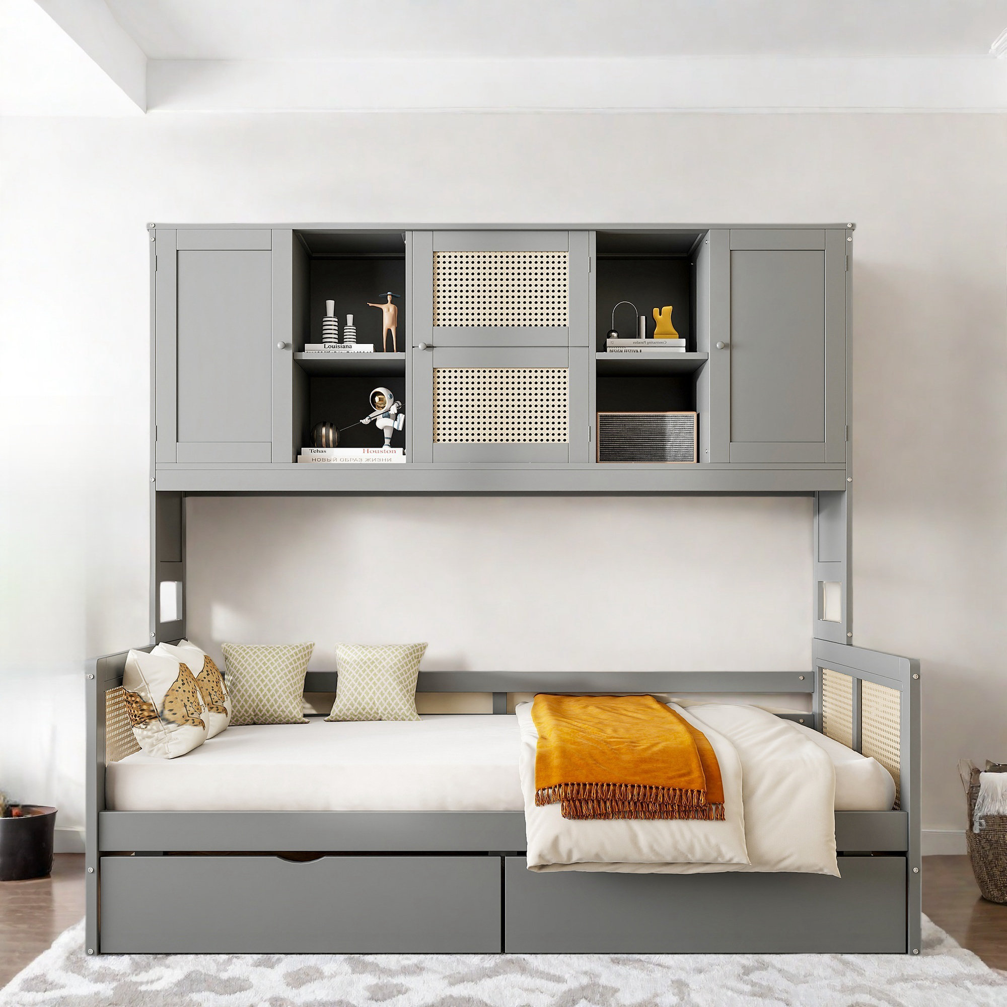 Bayou Breeze Wooden Daybed With 2 Drawers, All-in-one Cabinet And ...