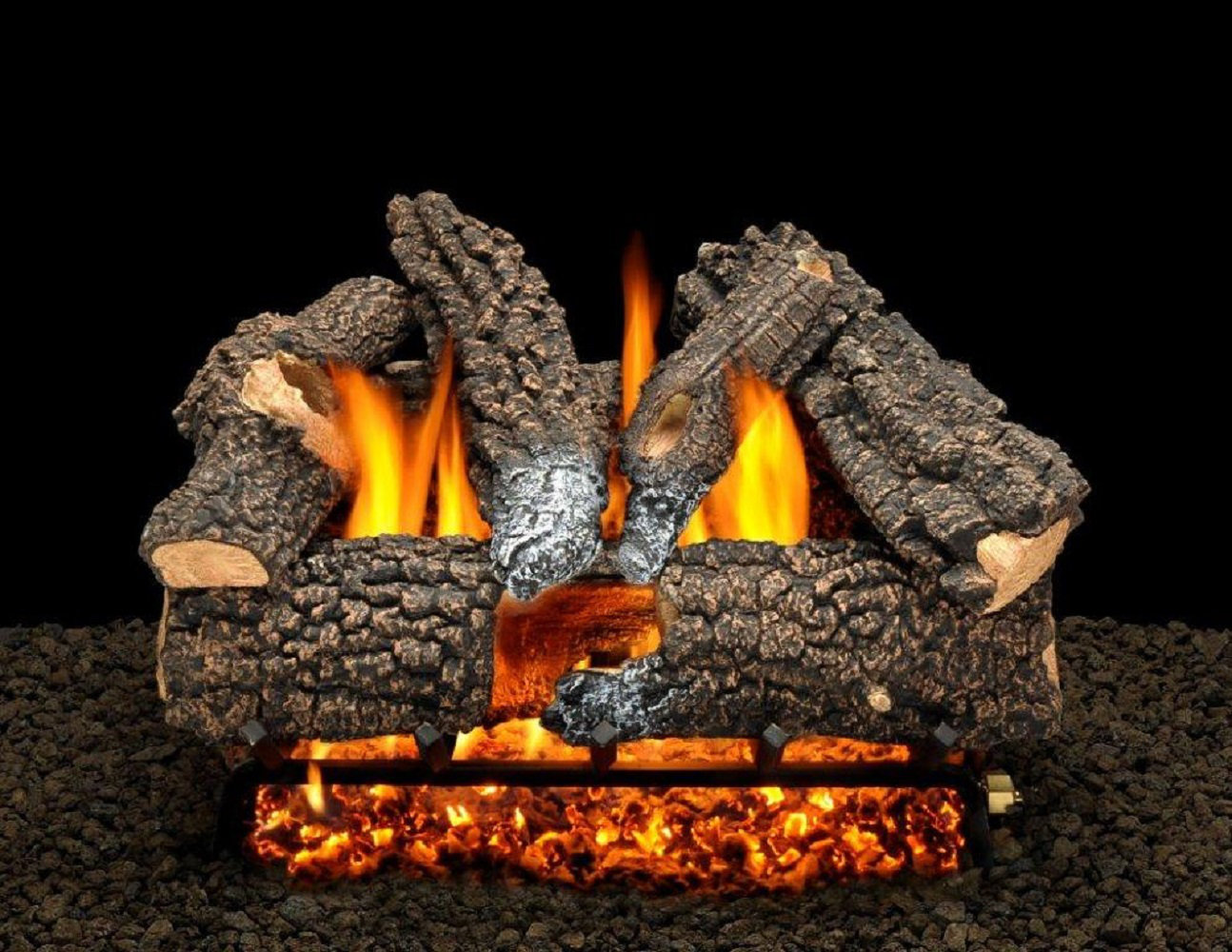 American Gas Log Aspen Whisper Vented Natural Gas/Propane Fireplace Log ...