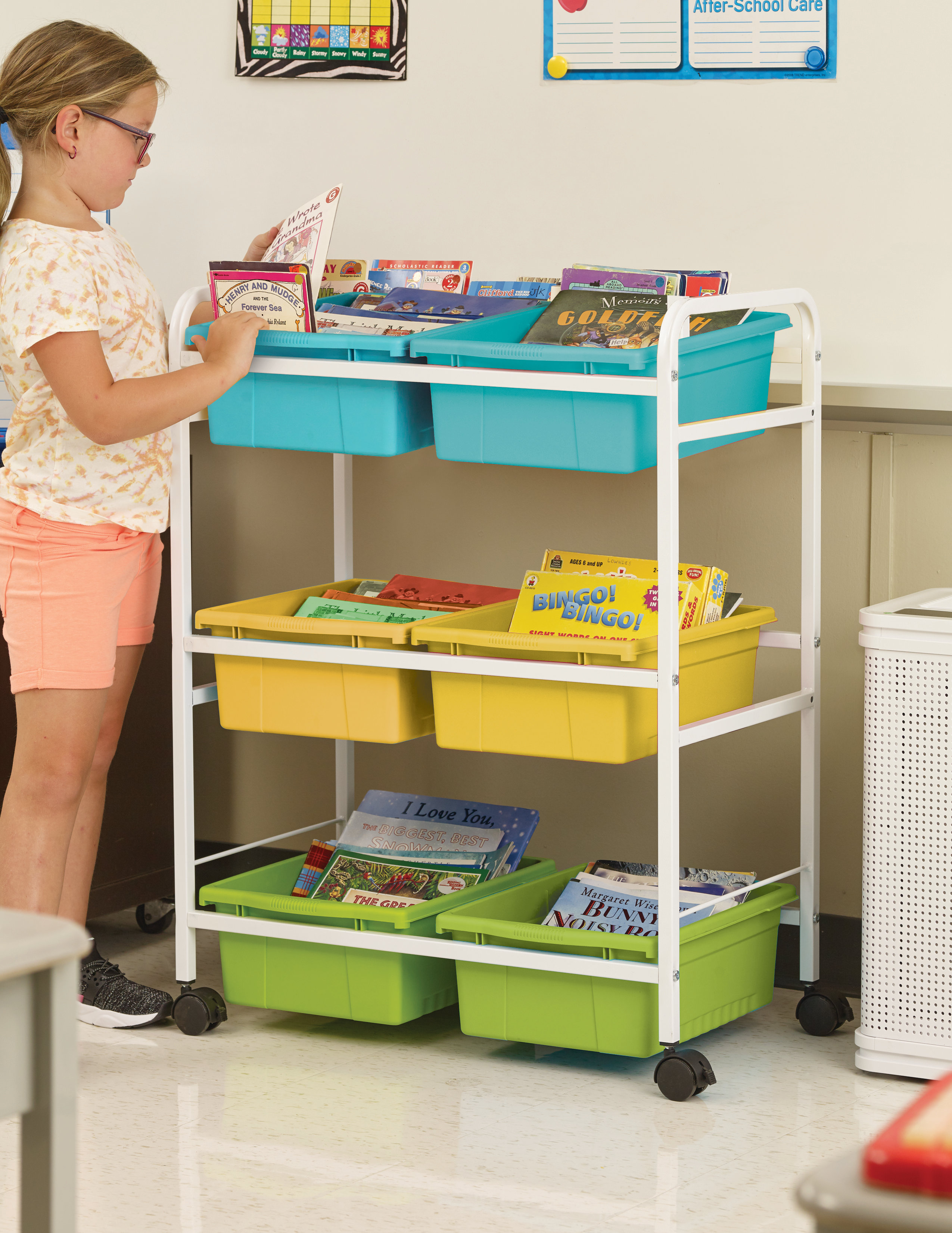 Copernicus Double Sided 9 Compartment Teaching Cart with Bins | Wayfair