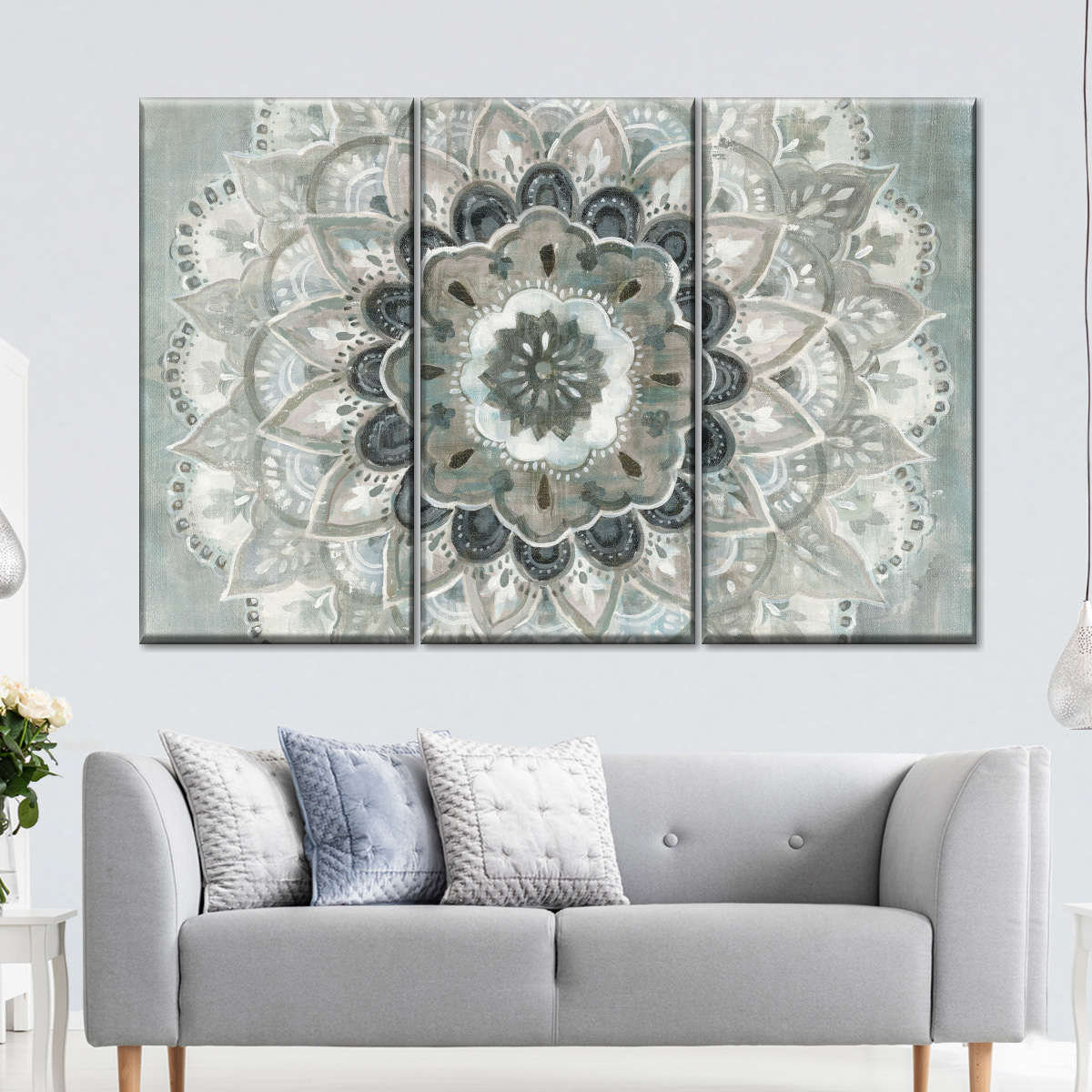 Bungalow Rose Sunburst Neutral Wall Art Multi Piece Canvas Print On ...