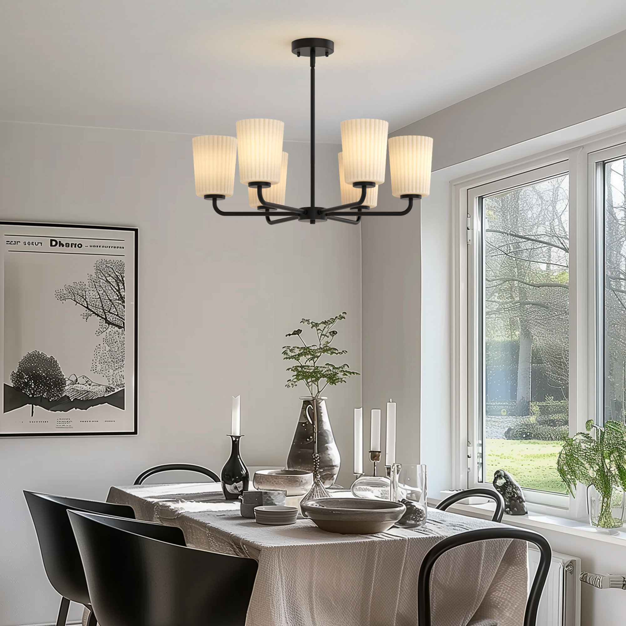 Ebern Designs Chalfant 6-Light Flush Mounted Pendant Lighting ...