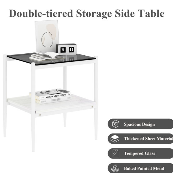 Latitude Run® 3 Tempered Glass Table , Coffee And End Tables With For ...