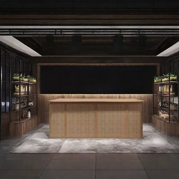 LKIWXAQ RECEPTION DESK Retro Bar Counter Front Desk 86.61'' Home Bar ...