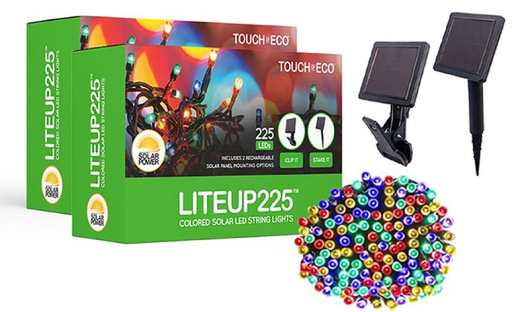 Touch of ECO 105' Outdoor LED 225 - Bulb Wide Angle LED Mini String ...