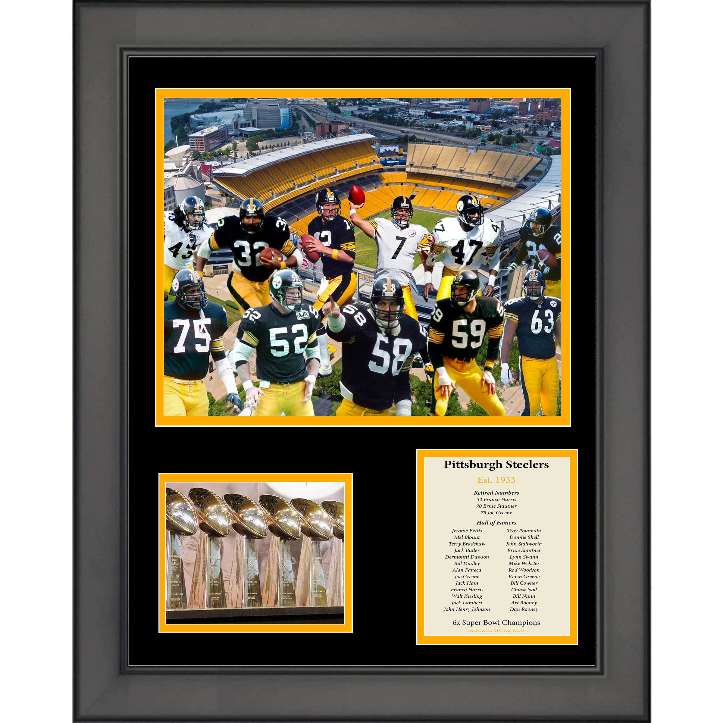 Alcott Hill Framed Pittsburgh Steelers All-Time Greats Legends 11"x14 ...