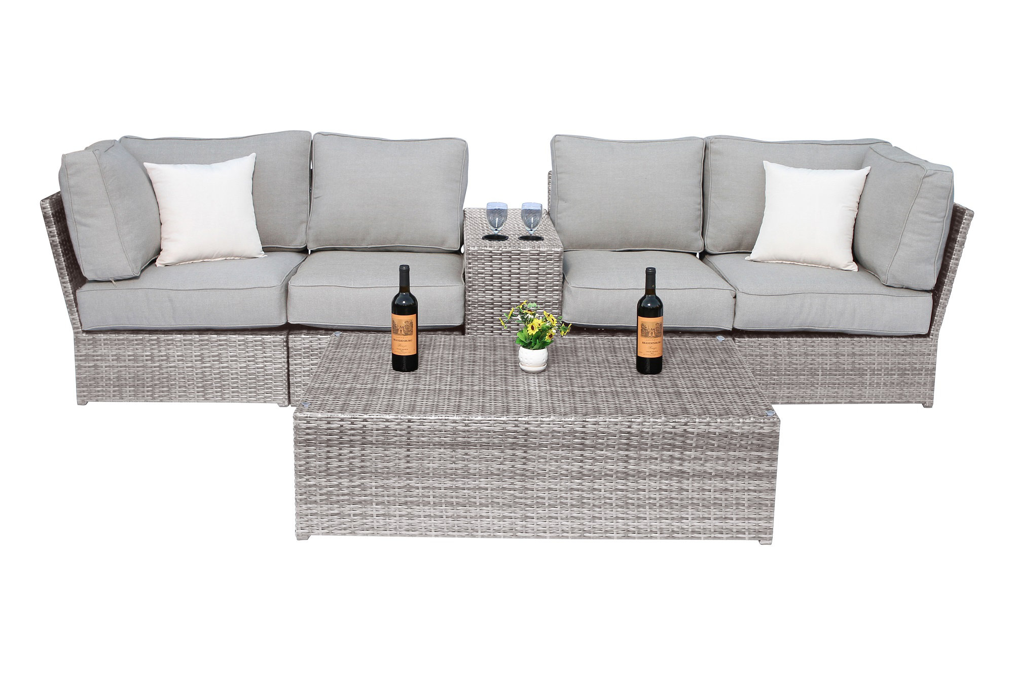 Latitude Run® Jurjan Wicker 4 - Person Outdoor Seating Group with ...
