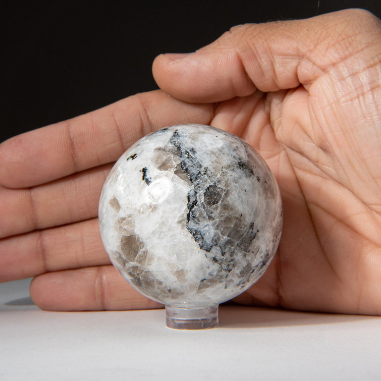 Astro Gallery of Gems Genuine Polished Rainbow Moonstone Sphere (2 ...