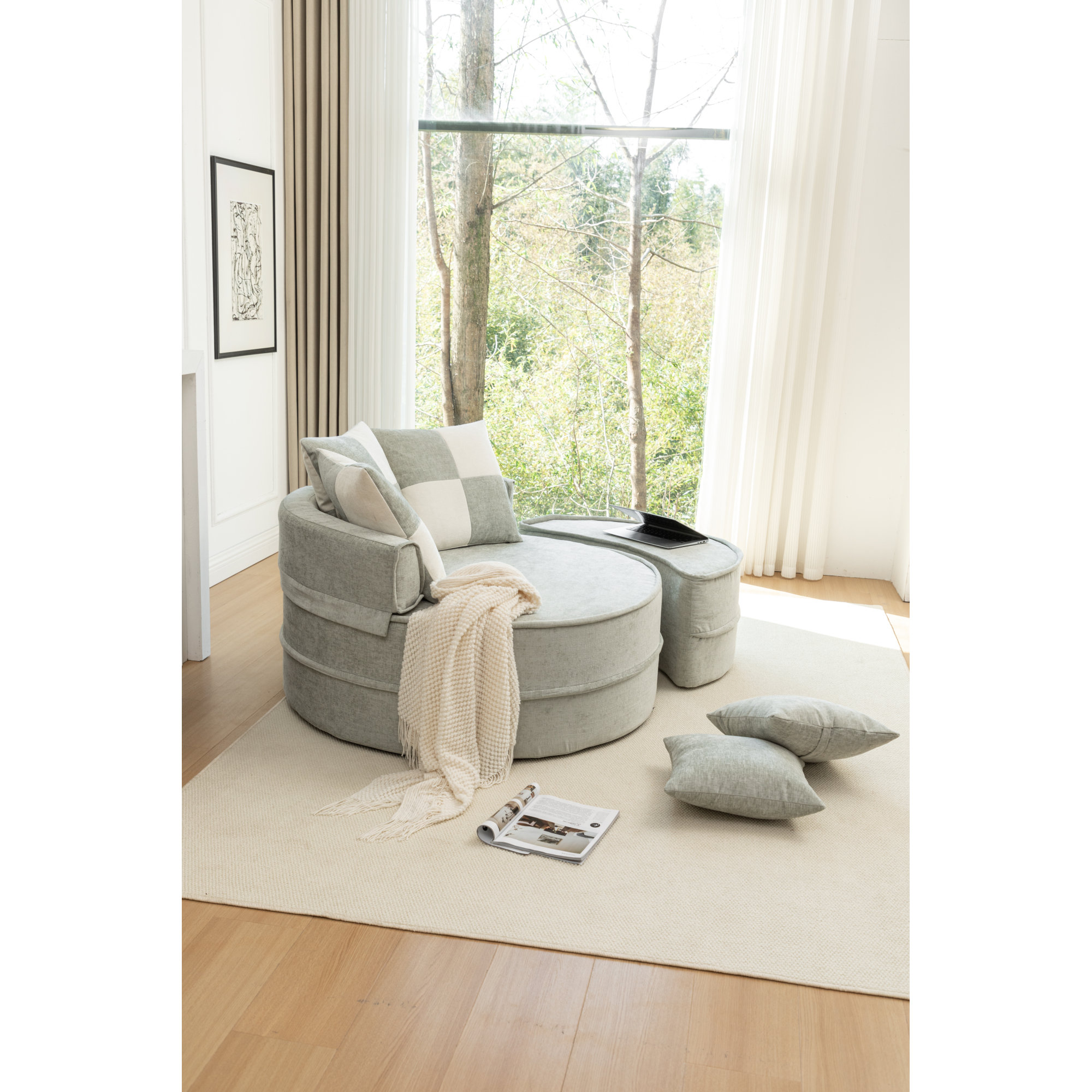 House of Hampton Ultimate Comfort Velvet Armchair Multi-purpose Seating For Living Room And ...