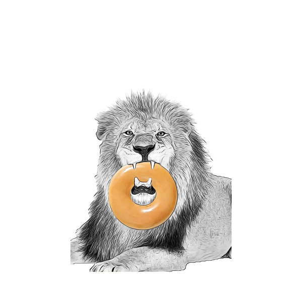 Latitude Vive Lion With Donut - Wrapped Canvas Gallery-Wrapped Canvas ...