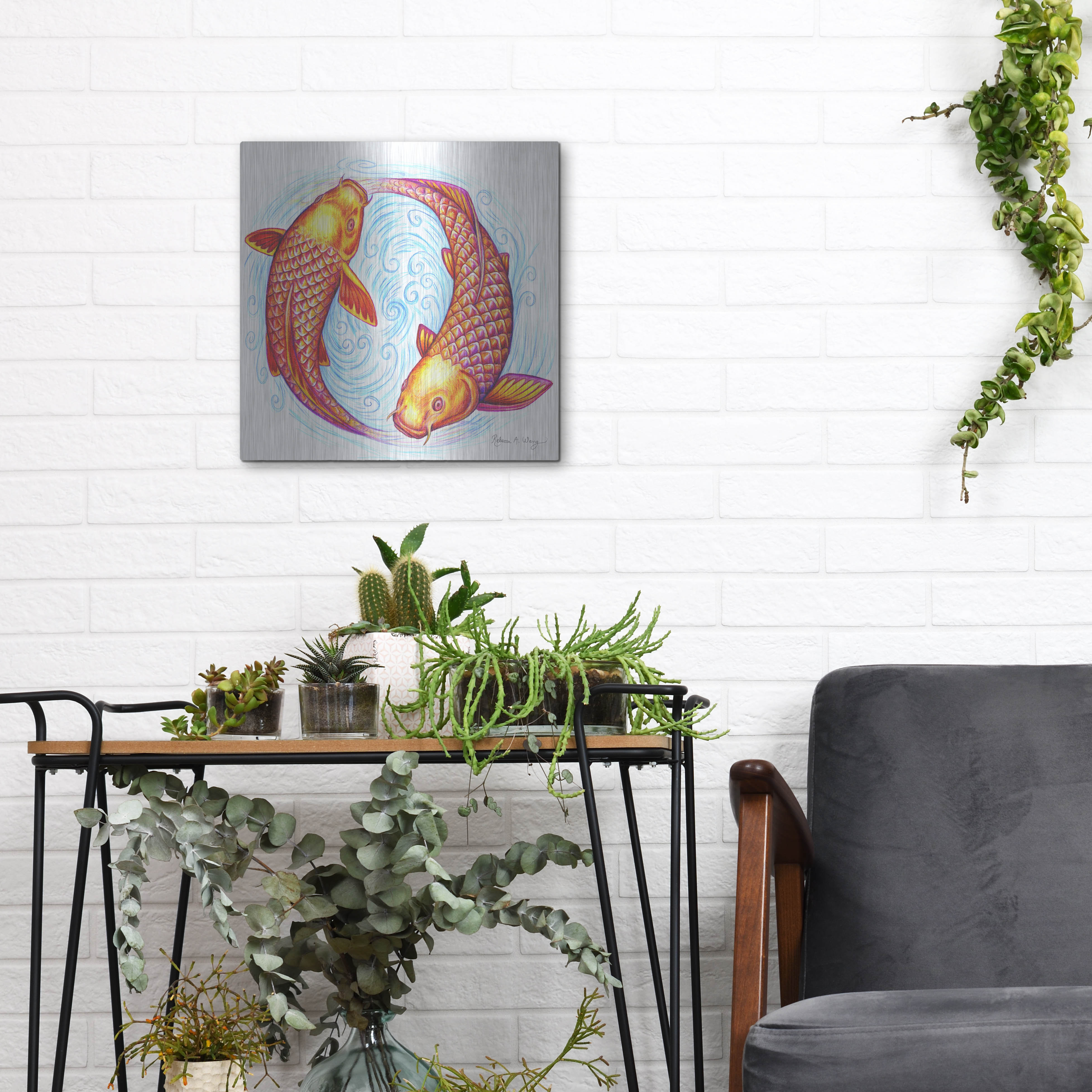 Bay Isle Home™ 'Pisces' by Rebecca Wang Art, Metal Wall Art | Wayfair