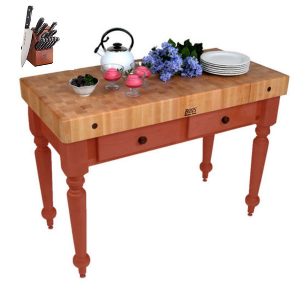 John Boos Butcher Blocks Solid Wood Prep Table | Wayfair