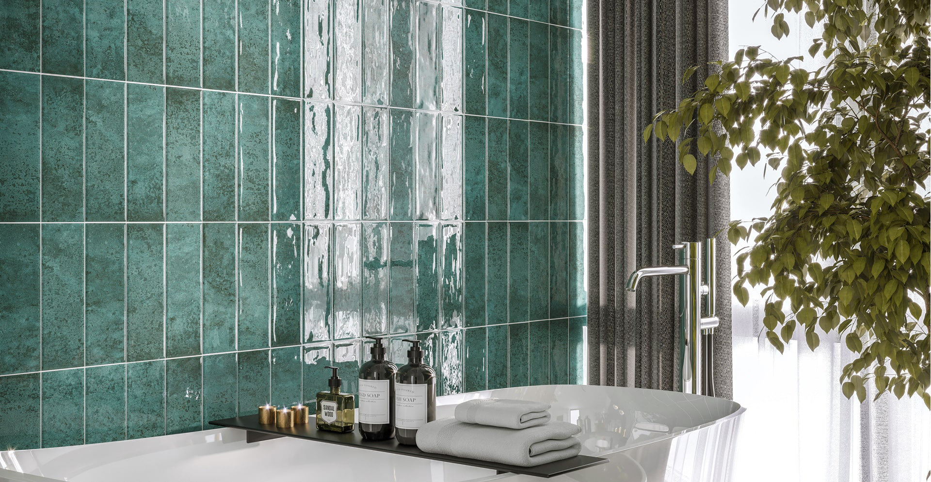 Metro Lane Burnice 30 x 10 cm Ceramic Tile in Green | Wayfair.co.uk