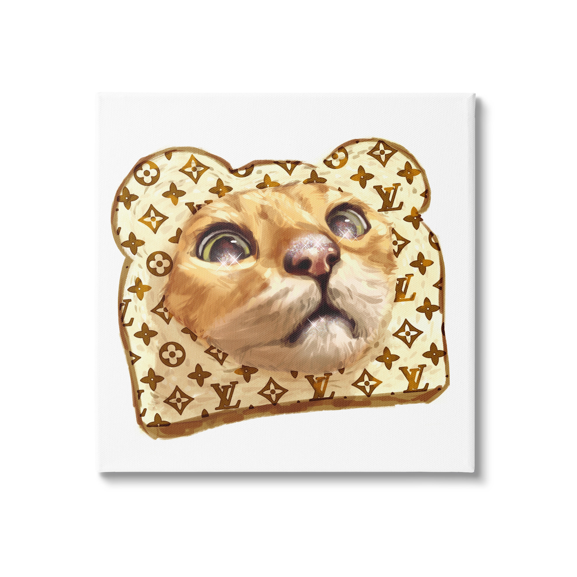 Stupell Industries Cat Face Bread Toast Glam Fashion Motif Pattern ...