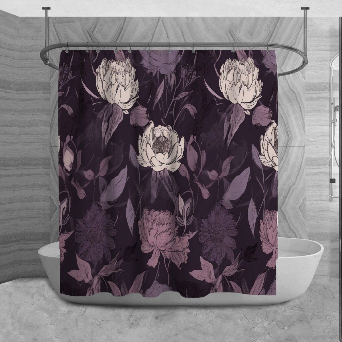East Urban Home Kamorion Floral Shower Curtain | Wayfair