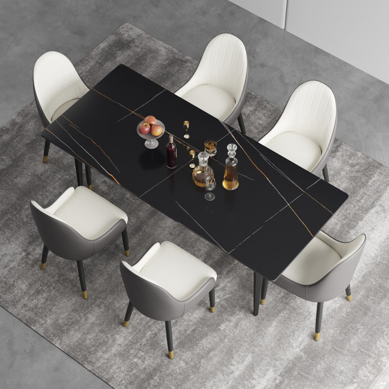 Orren Ellis Yianna Modern Stone Dining Table for Modern Kitchen Living ...