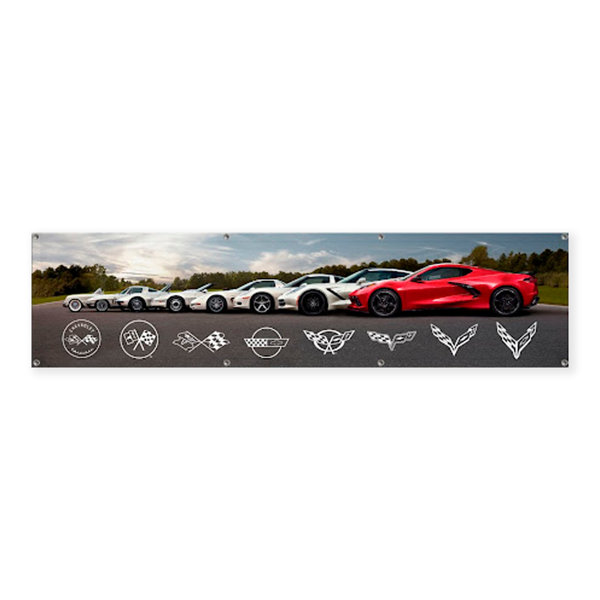 Second Story Collection Corvette Generations Art Banner Print with ...