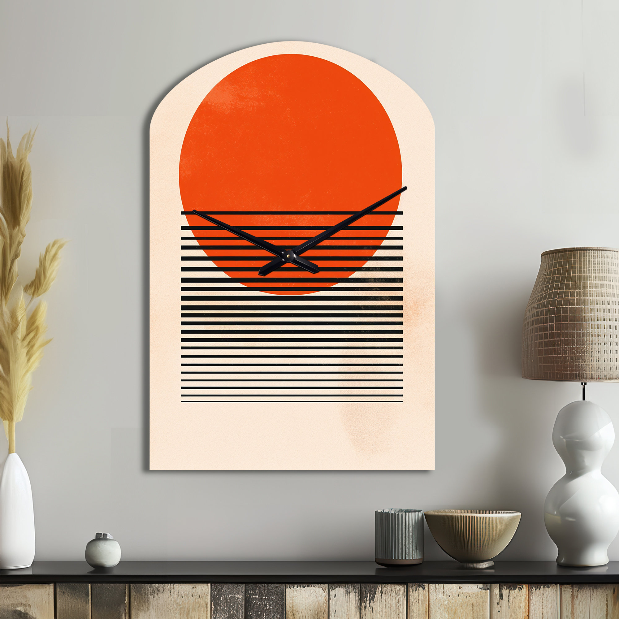 Design Art Minimal Geometric Orange Bold Sunset II - Arch Shape Orange ...