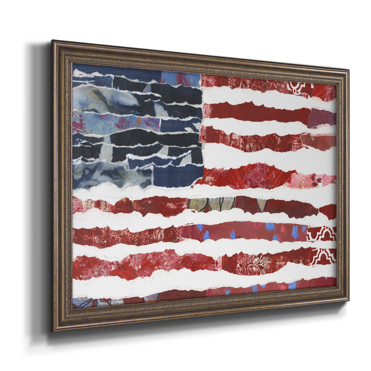 Rosalind Wheeler Patriotic Collage Flag II - Picture Frame Painting on ...