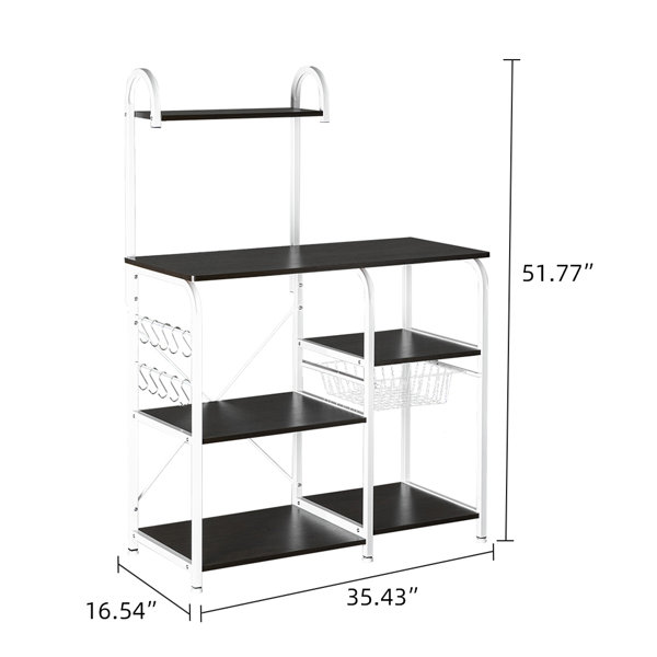 Prep & Savour 35.5" Steel Standard Baker's Rack with Microwave ...
