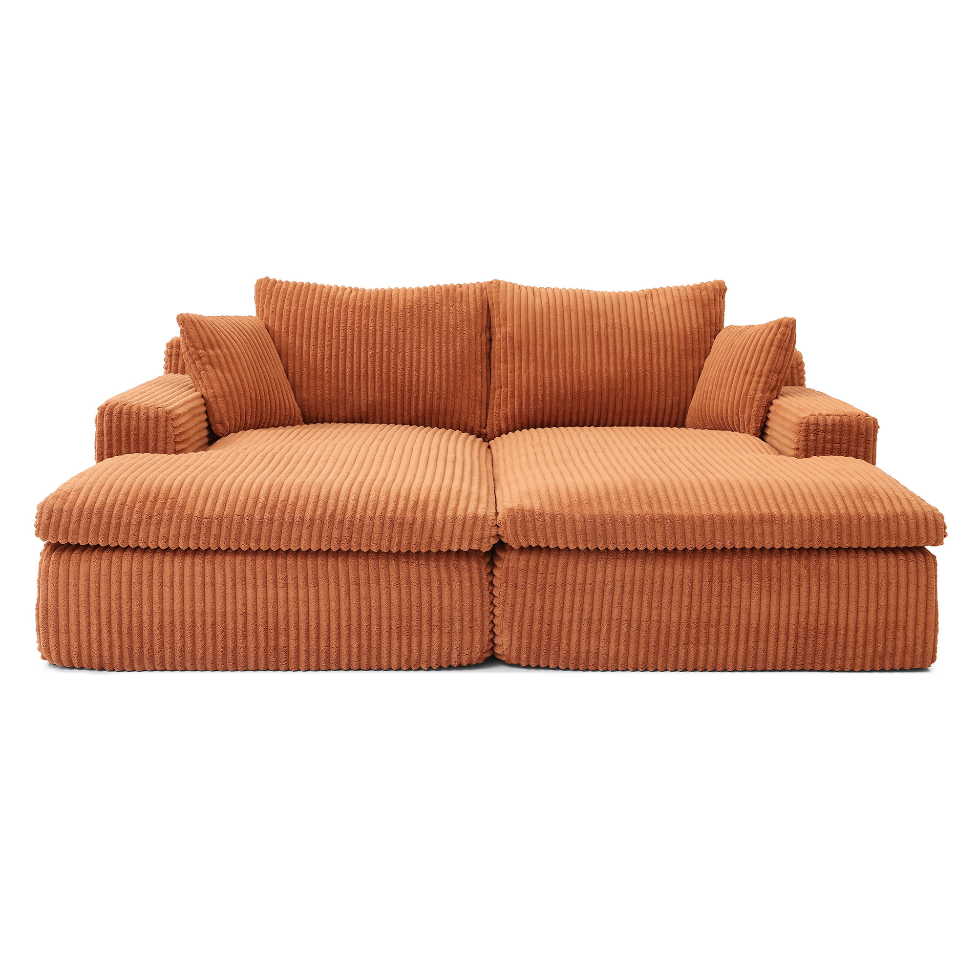 Latitude Run® Oversized Sectional Double Lounge Chaise with Cloud Plush ...