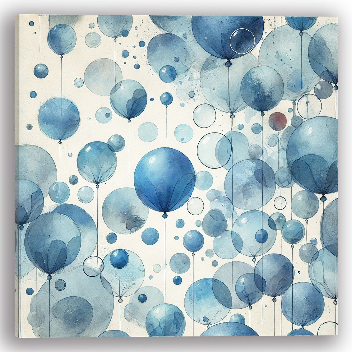Dakota Fields Floating Blue Balloons Abstract Canvas Wall Art Print ...