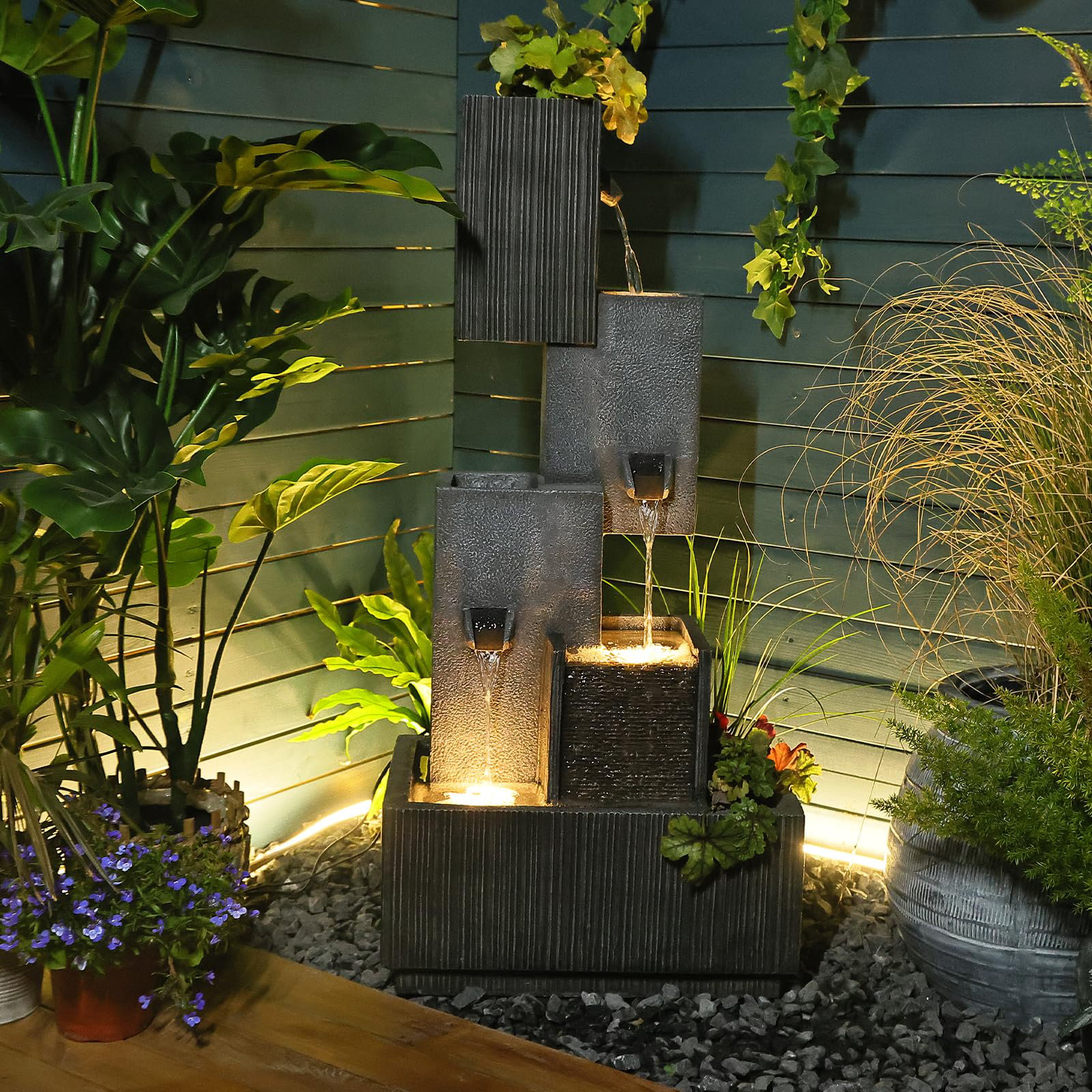 Latitude Run® Muneeza Hand Crafted Weather Resistant Floor Fountain ...